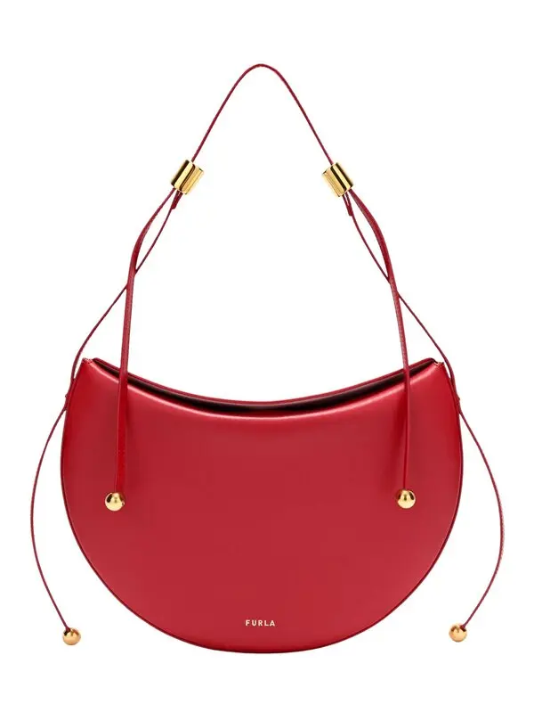 Furla Moonstone Calf Leather Medium Shoulder Bag - Red