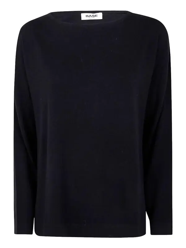 BASE Extrafine Merino Wool Stretch Boatneck - Black