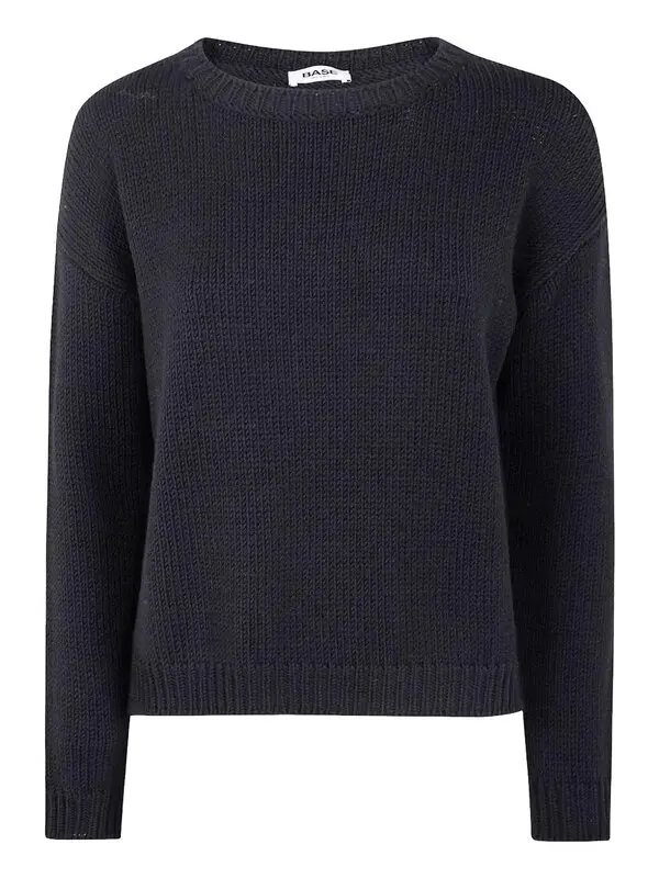 BASE Extrafine Merino Wool Boatneck Sweater - Black