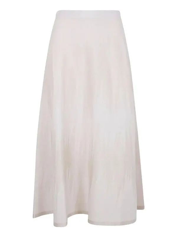 D.exterior Chevron Flared Skirt - White