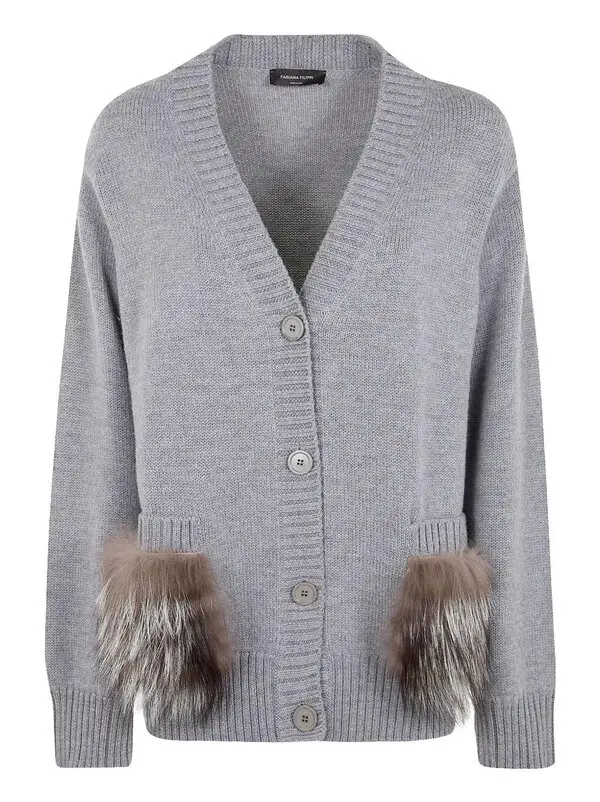 Fabiana Filippi Virgin Wool Cardigan - Gray