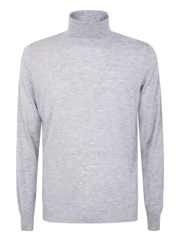 FILIPPO DE LAURENTIIS Turtleneck Fine Knit Sweater - Gray