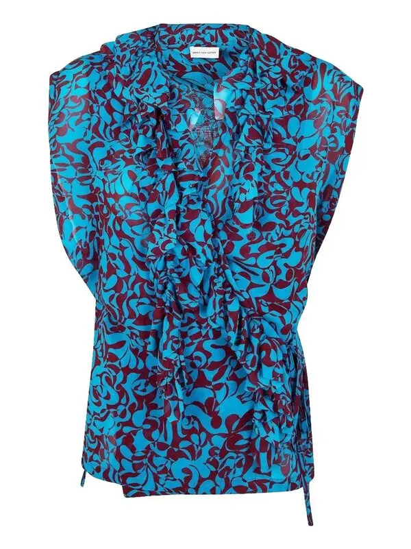 Dries Van Noten Clematis Blouse - Blue