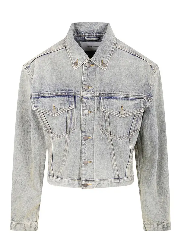 ENTIRE STUDIOS Shrunken Denim Jacket - Blue