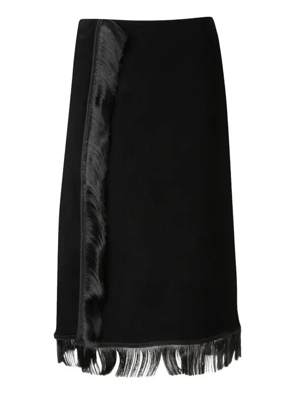 JIL SANDER Midi Fringe Skirt - Black