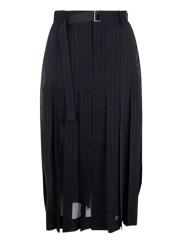Sacai High Twist Voile Skirt - Black