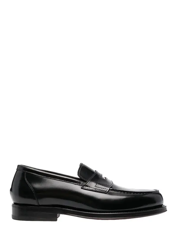 Santoni Gunter Leather Loafer - Black