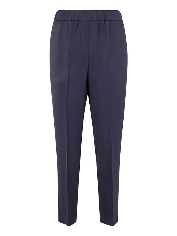 Peserico Viscose Cady Stretch Trousers - Blue