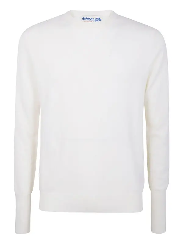 BALLANTYNE R Neck Pullover - White