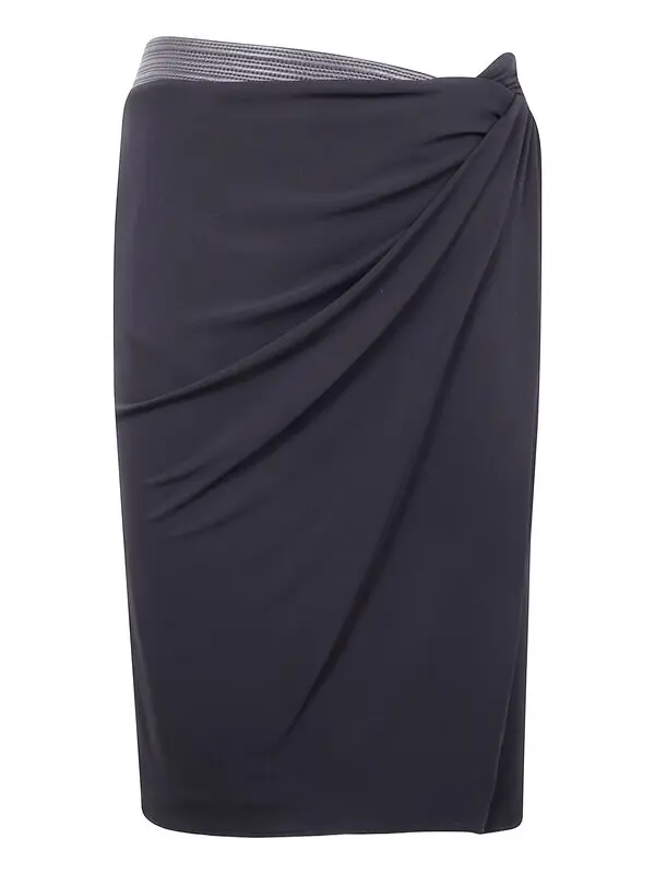 Versace Stretch Crepe Jersey Skirt - Black