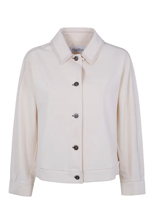 Max Mara Mxpnettare' Denim Jersey Jacket - White
