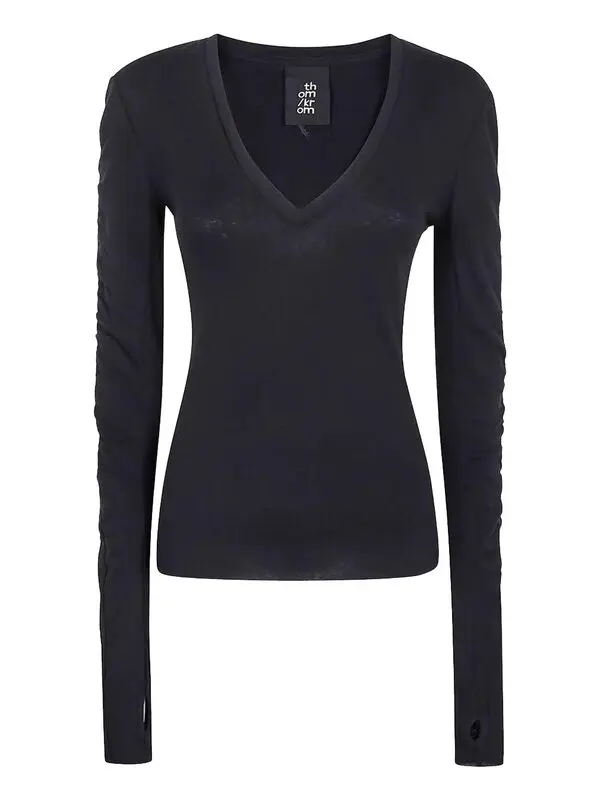 THOM KROM V-neck Sweater - Black