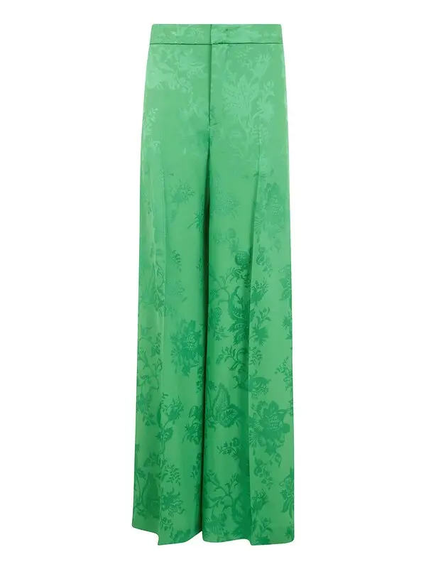 Etro Flared High Waisted Trousers - Green