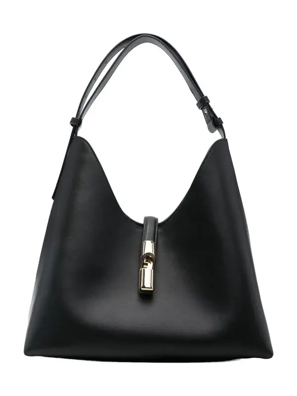 Furla Sidney Calf Leather Medium Hobo Bag - Black