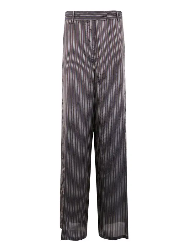 Dries Van Noten Penn 2267 Striped Trousers - Brown