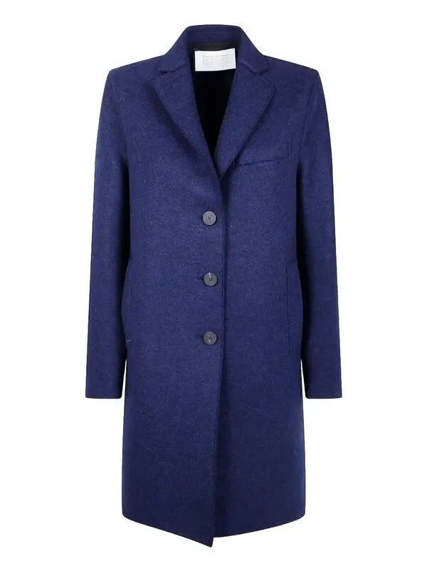 Harris Wharf London Topcoat Pressed Wool - Blue