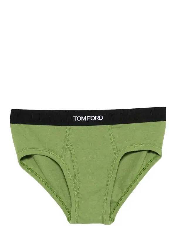 TOM FORD UNDERWEAR Cotton Stretch Jersey Brief - Green