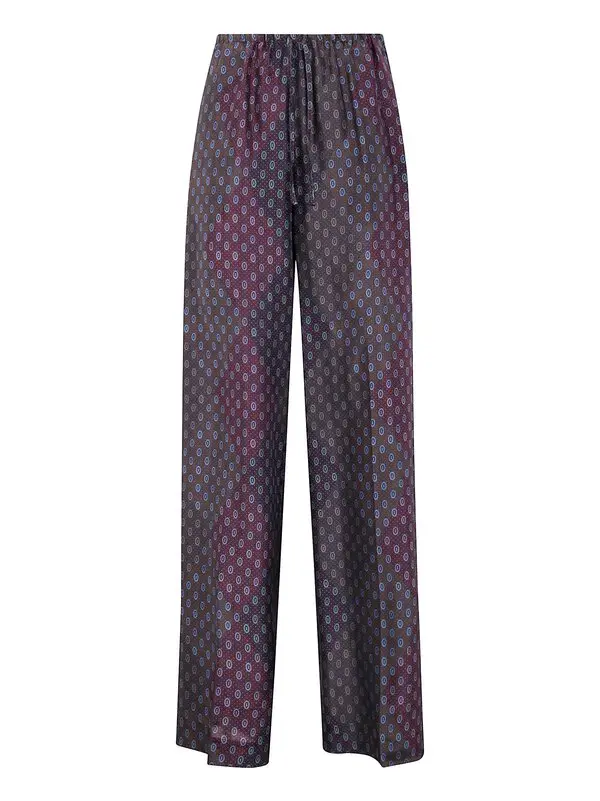 Dries Van Noten Puvis Long 212 Print Silk Habotai Trousers - Pink