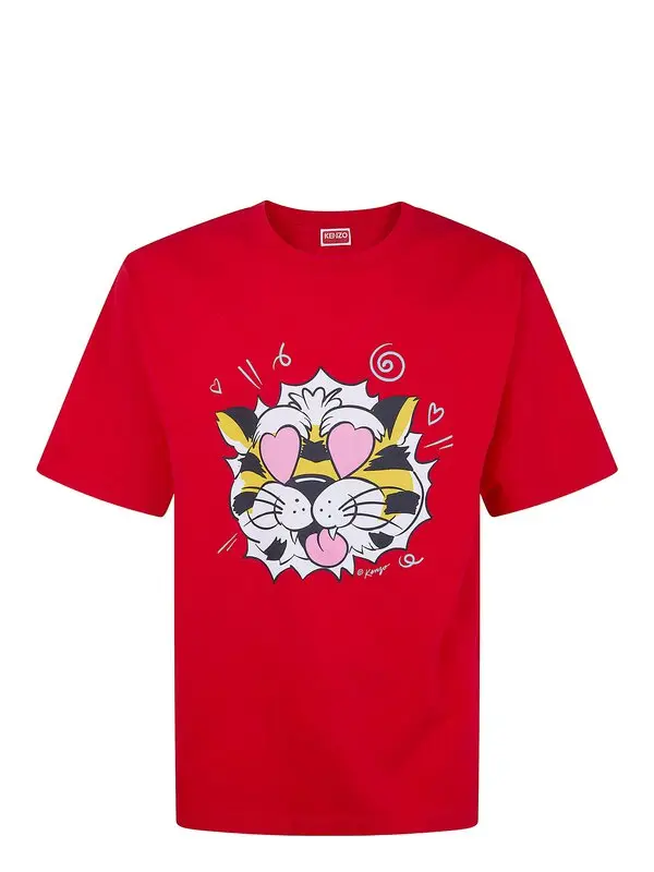 Kenzo Wild Tiger" Oversize T-shirt - Red