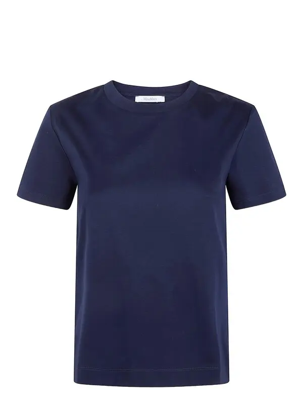 Max Mara Mxpdonata Small Logo Cotton T-shirt - Blue