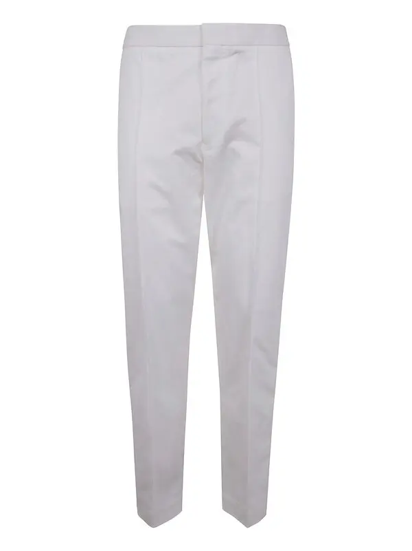 Zegna Cotton, Linen, And Silk Tailored Trousers - White