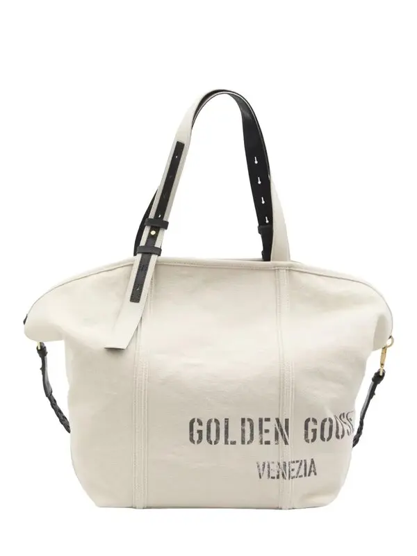 GOLDEN GOOSE Shopping 24.7 Canvas Tote - Beige