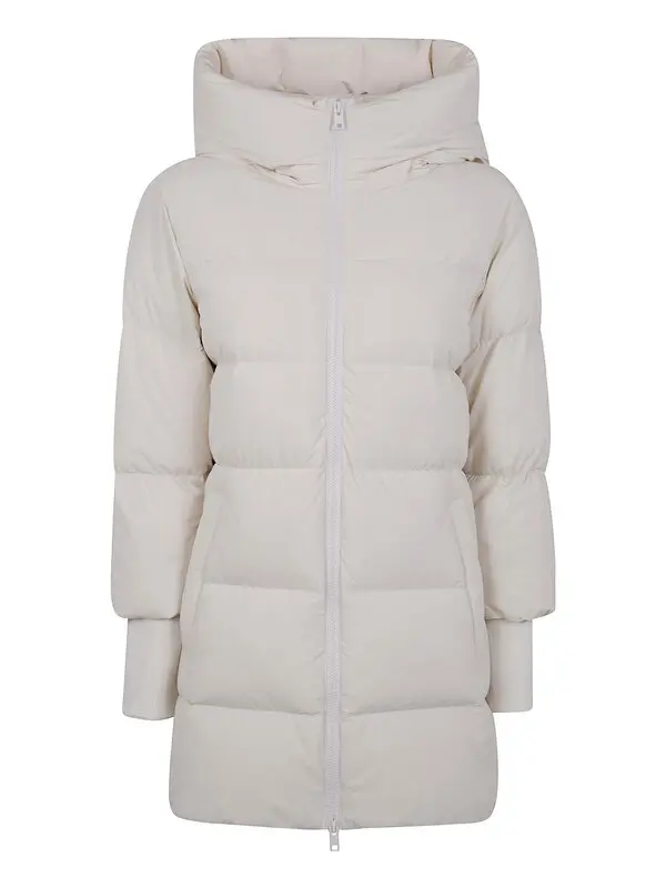 Woolrich Quilted Hooded Coat - White