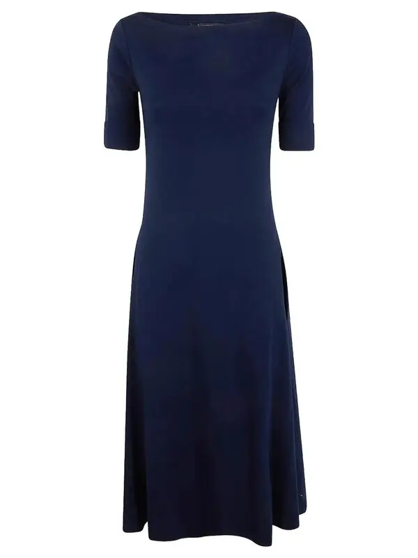 Ralph Lauren Munzie Elbow Sleeves Day Dress - Blue