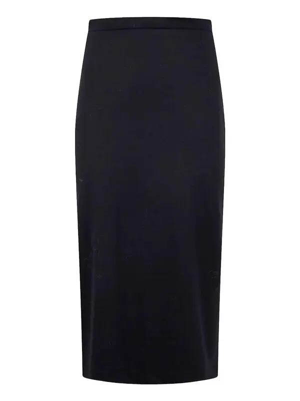 Harris Wharf London Midi Skirt Superfine Merino - Black