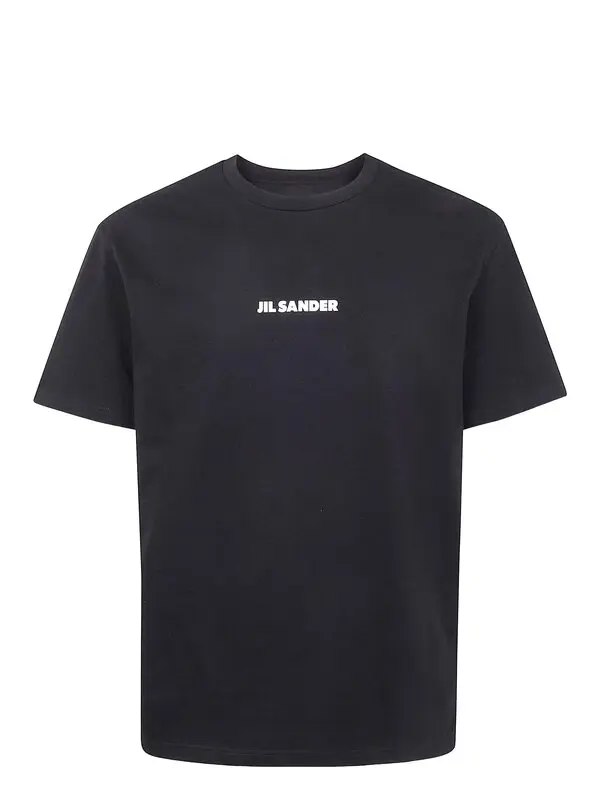 JIL SANDER Crewneck Short Sleeves Logo T-shirt - Black