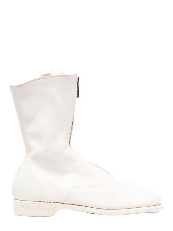 Guidi Front Zip Boot - White