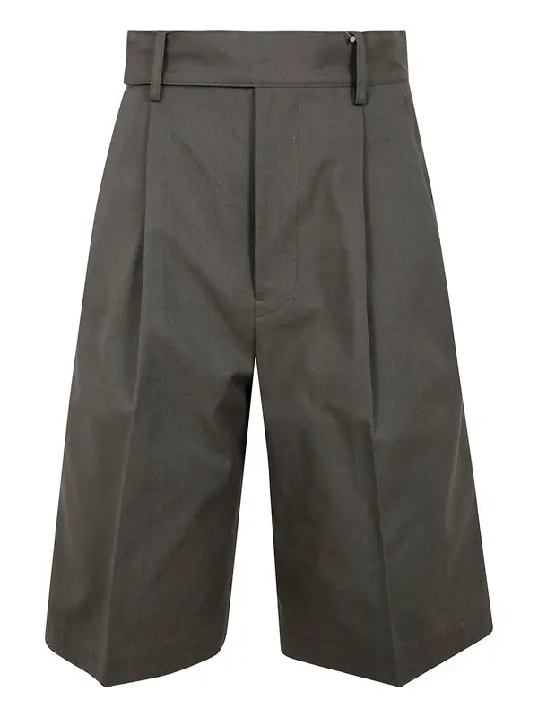 Yohji Yamamoto R-4tuck Short Pants - Brown