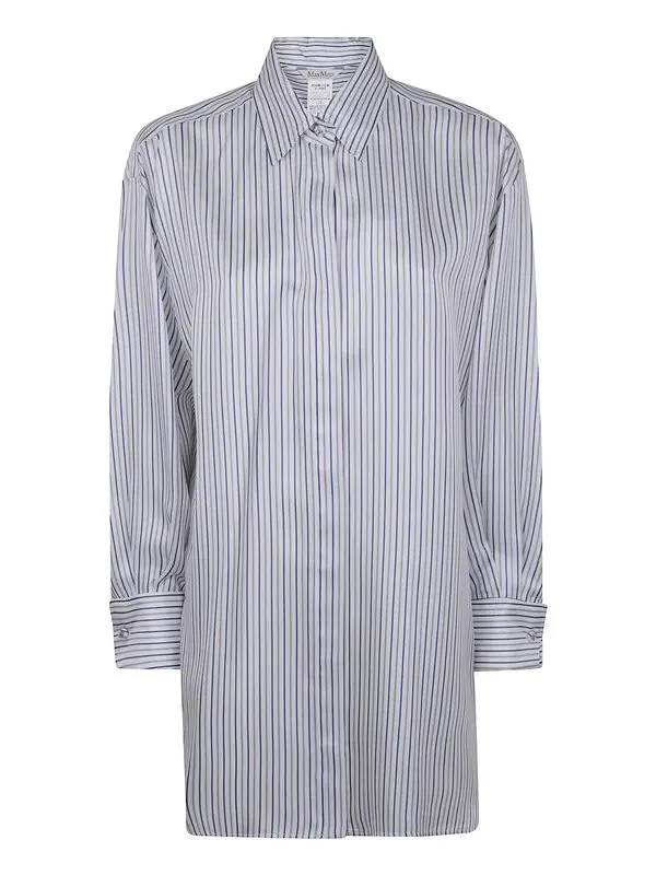 Max Mara Monviso' Silky Striped Shirt - White