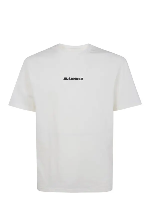 JIL SANDER Crewneck Short Sleeves Logo T-shirt - White