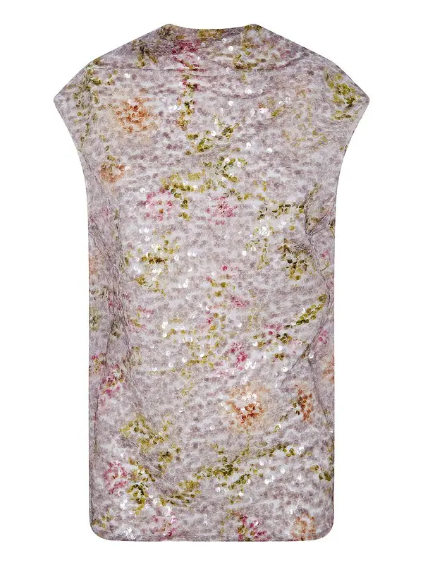 Alberta Ferretti Printed Sequin Shirt - Beige