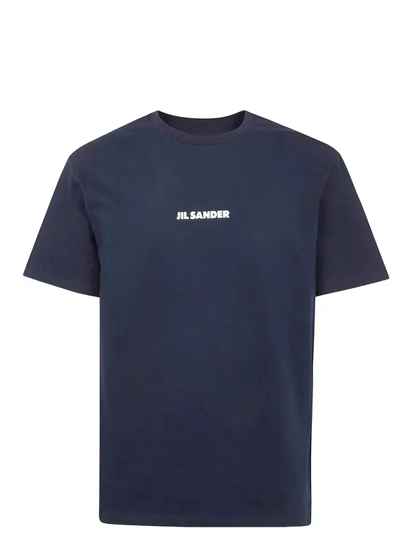 JIL SANDER Crewneck Short Sleeves Logo T-shirt - Blue