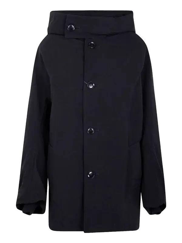 Y`S Hooded Short Coat - Black