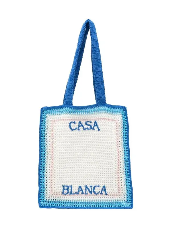 Casablanca Crochet Shopper - Blue