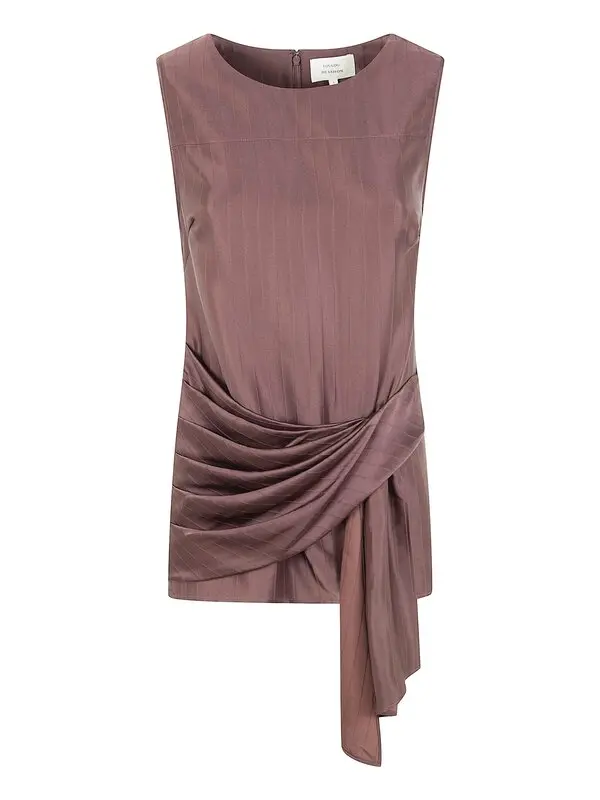 Loulou De Saison Fonda Draped Asymmetric Top - Brown