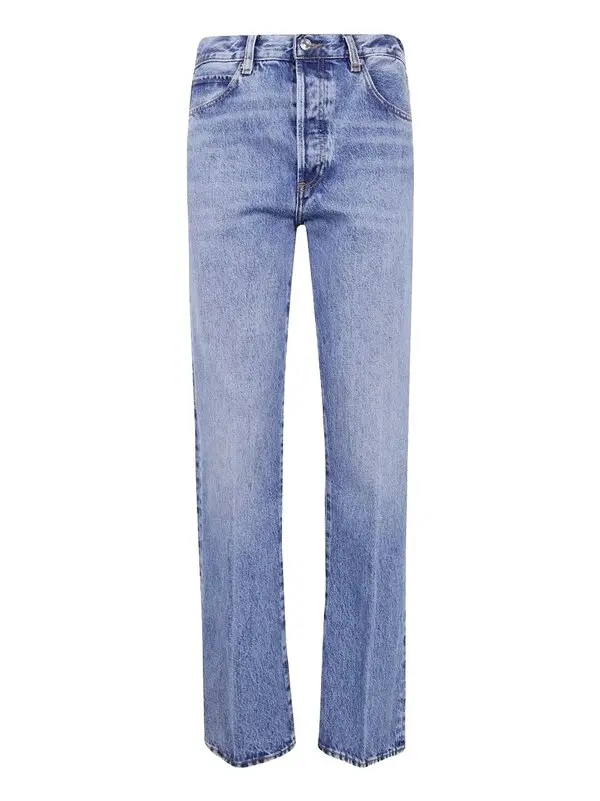 FRAME The Vertical High-rise Straight-leg Jeans - Blue