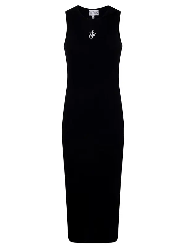 J.W.ANDERSON Anchor Embroidery Twisted Strap Dress - Black