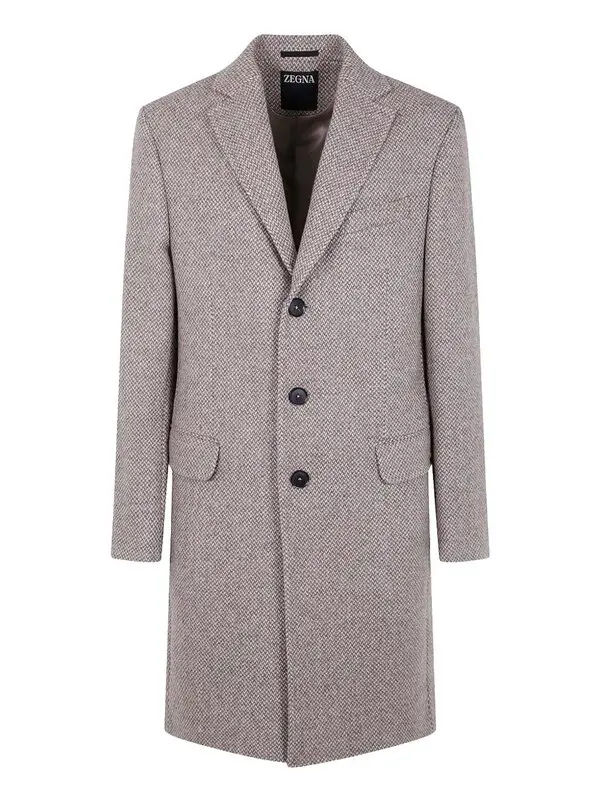Zegna Wool And Cashmere Overcoat - Brown