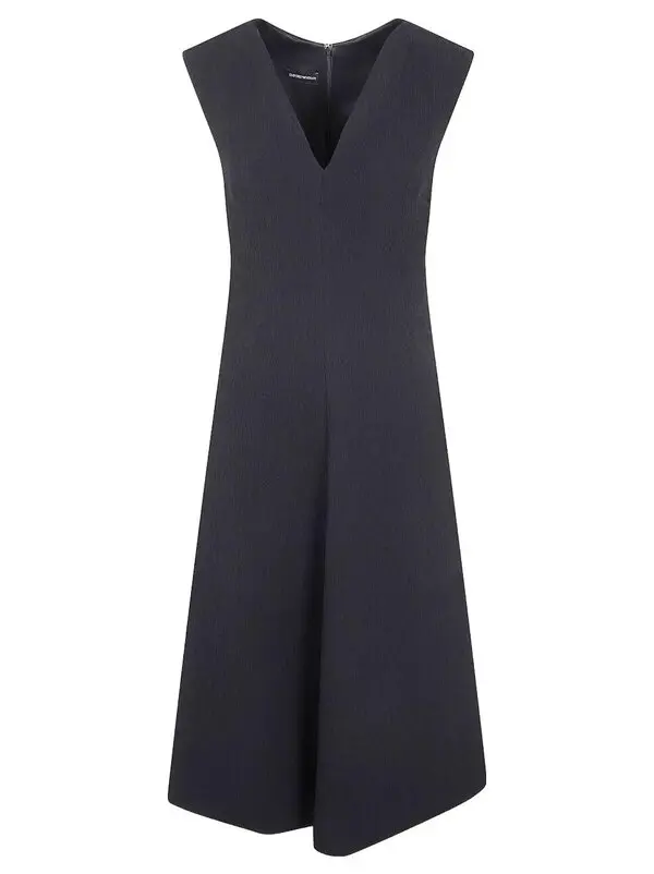 Emporio Armani Sleeveless V-neck Dress - Black