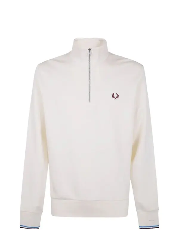 Fred Perry Half Zip Sweatshirt - Beige