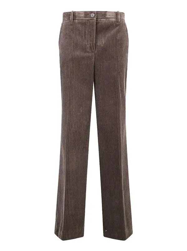 P.a.r.o.s.h Wide Leg Corduroy Trousers - Beige