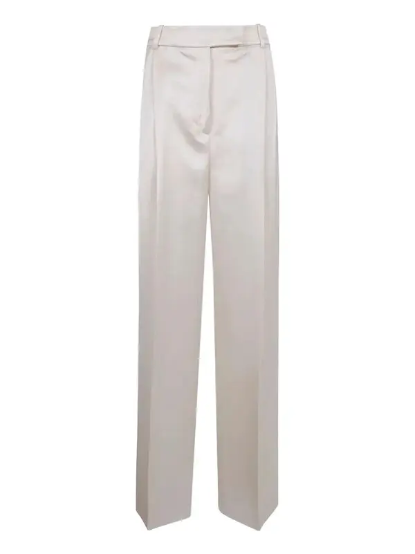 RÓHE High-waist Satin Trousers - Beige