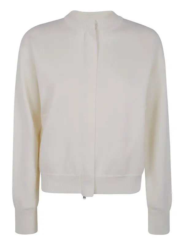 Max Mara Merino Wool Bomber Jacket - White