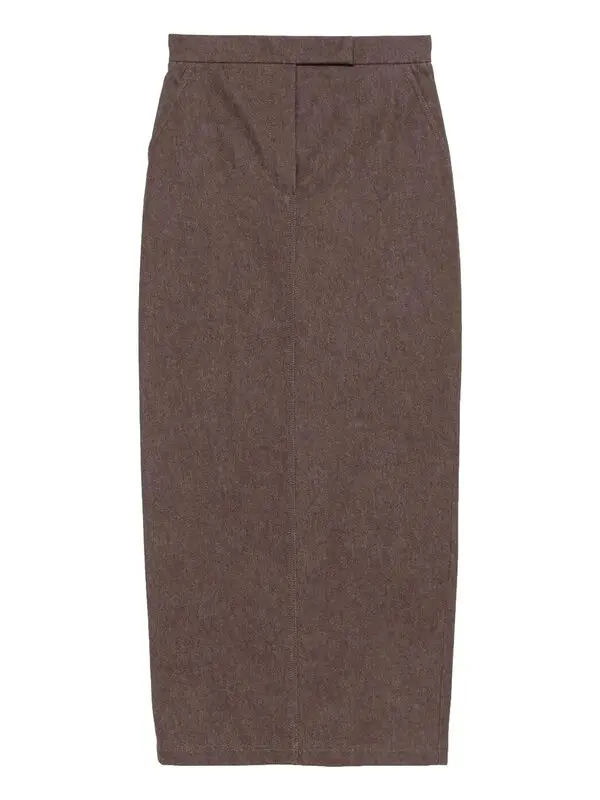 Max Mara Pianosa Long Denim Skirt - Brown