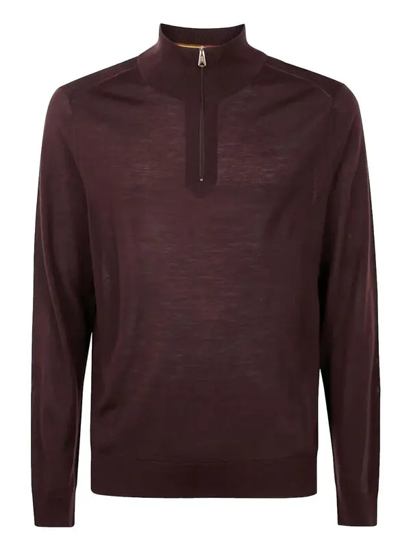 Paul Smith Sweater Zip Neck - Red