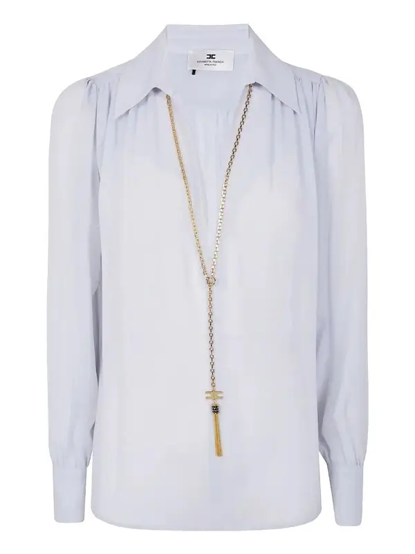 Elisabetta Franchi V Neck Shirt - Gray